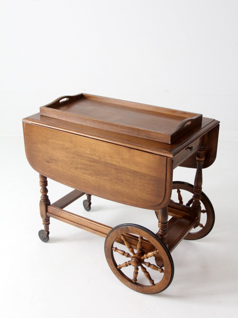 Mid-century Kling Colonial Drop Leaf Bar Cart - Etsy
