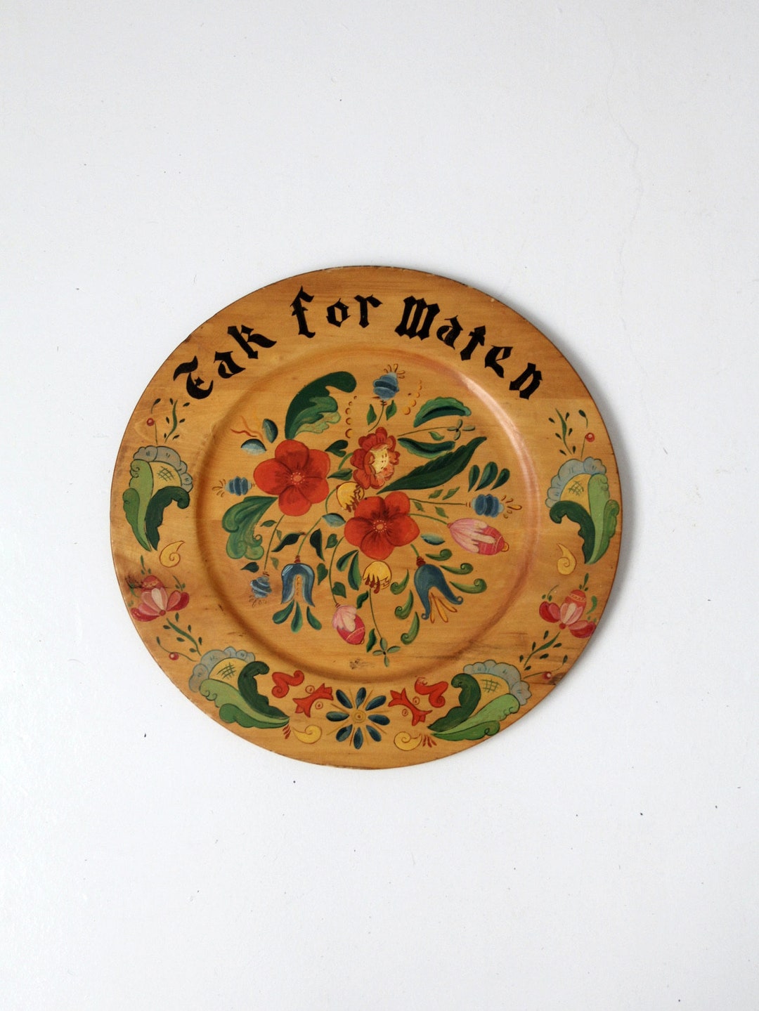 Vintage Norwegian Hand-painted Wood Plate "tak for Maten" - Etsy