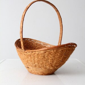 Vintage Wicker Basket - Etsy