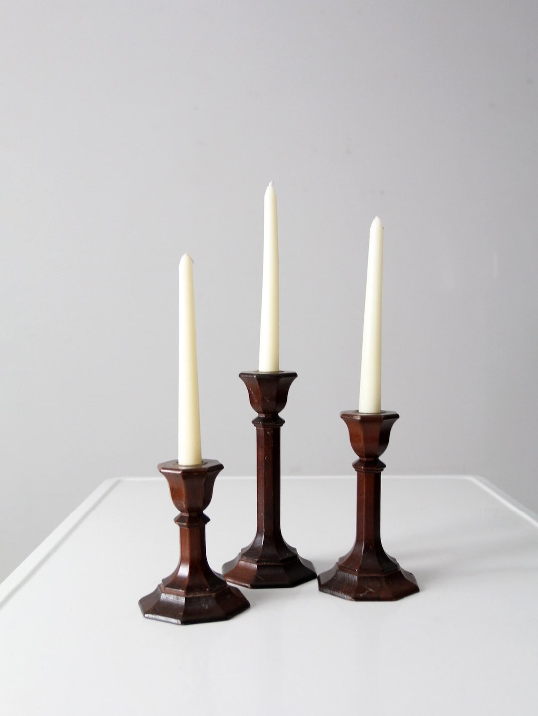 Vintage Candlestick Holders Set of 3 - Etsy