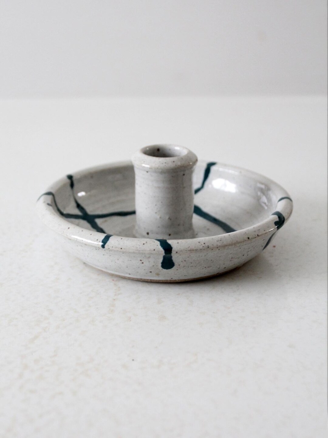 Vintage Studio Pottery Candlestick Holder - Etsy