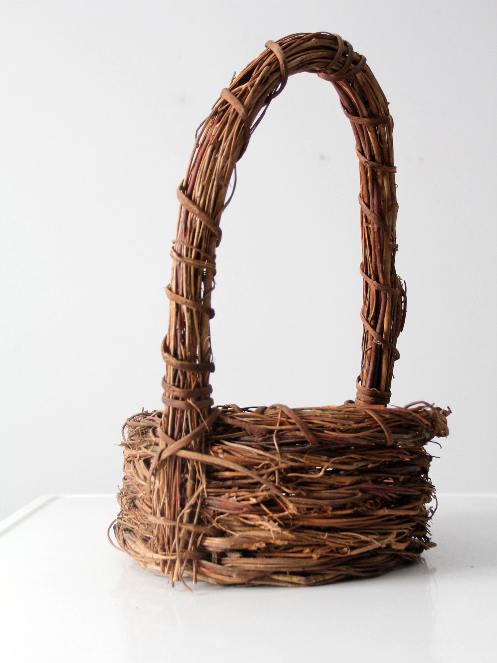 Vintage Rustic Twig Cottage Basket - Etsy
