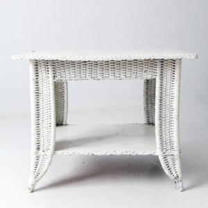 Antique White Wicker Library Table - Etsy