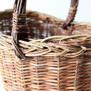 Vintage Wicker Handle Basket - Etsy