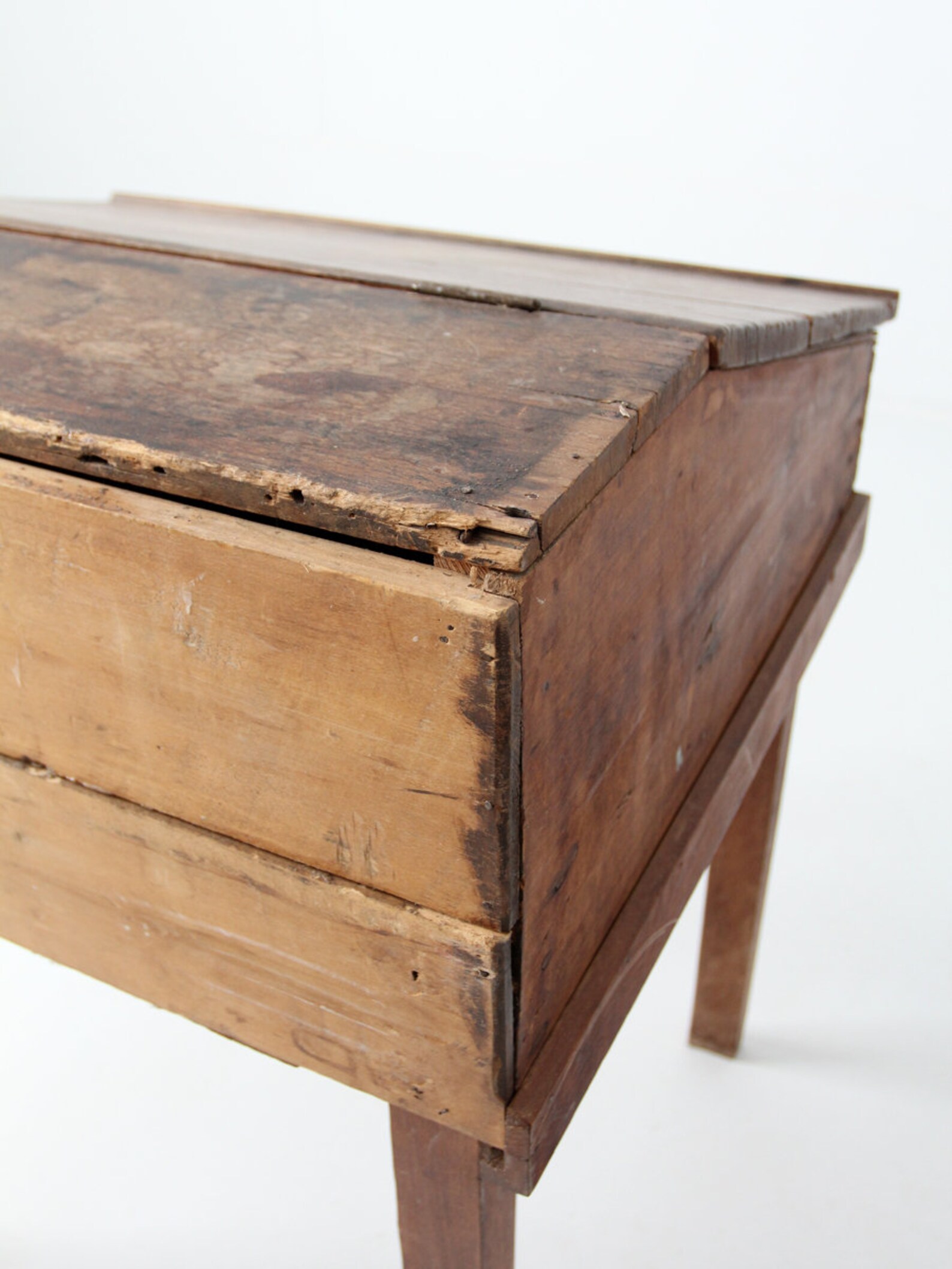 Antique slant top desk wood clerk or writing desk | Etsy