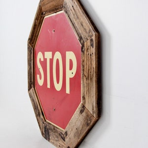 Vintage STOP Sign With Barn Wood Frame - Etsy