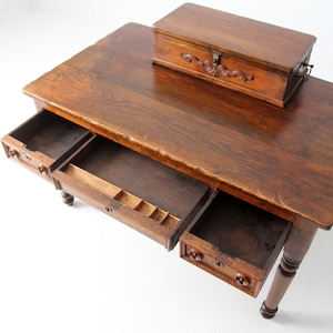 Antique Writing Desk With Letter Box - Etsy