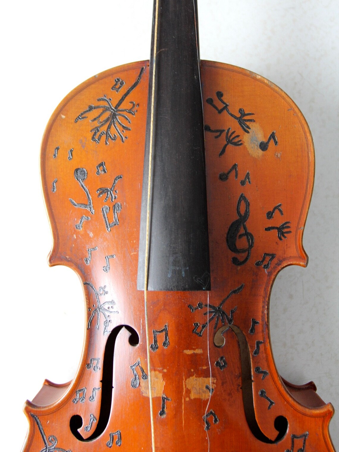 Vintage Carved Violin Boho Hippie Music Love Instrument | Etsy