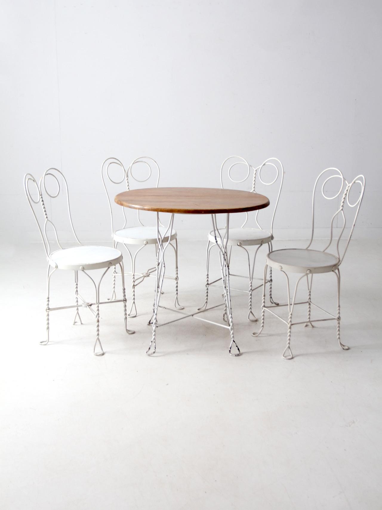 Antique Ice Cream Parlor Table and Chair Set - Etsy