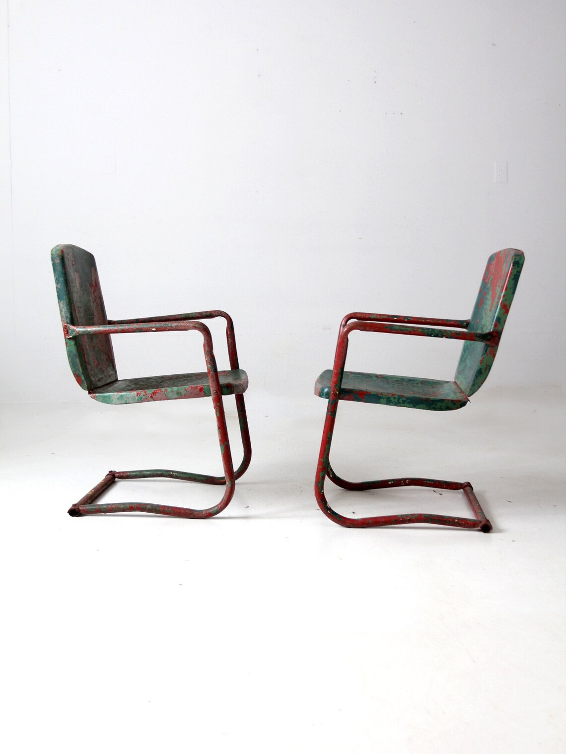 Mid-century Metal Patio Chairs Pair - Etsy