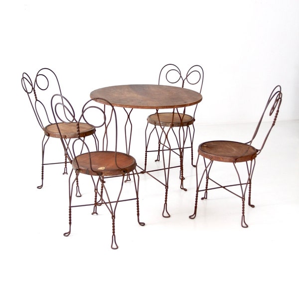 Antique Ice Cream Parlor Table and Chairs - Etsy