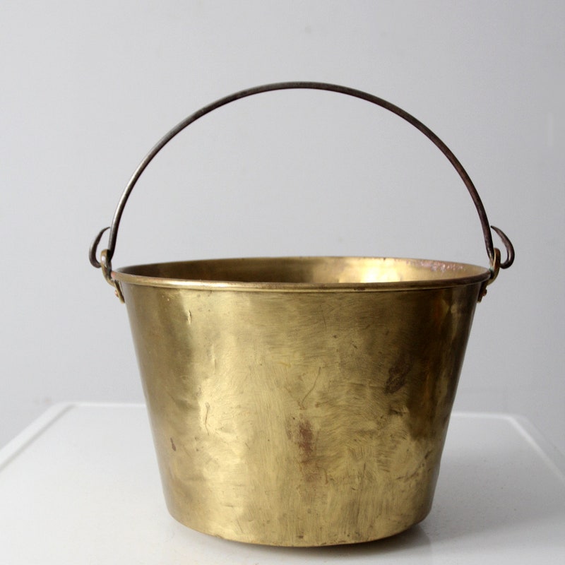 Antique Brass Bucket - Etsy