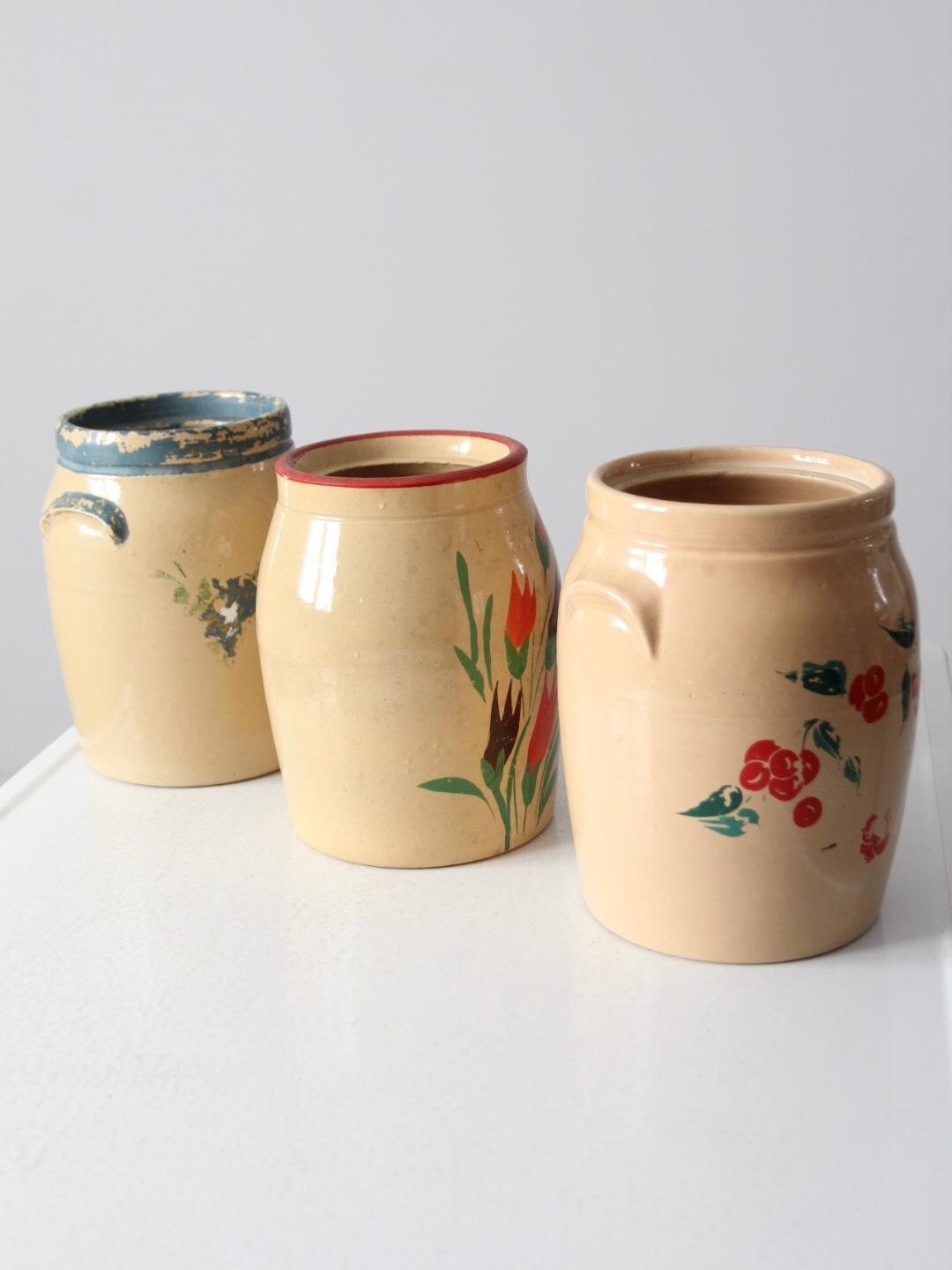 Vintage cookie jar collection set/3 hand-painted ceramic | Etsy