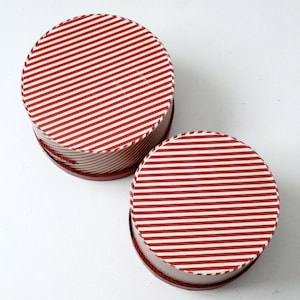 Vintage Candy Cane Stripe Hat Boxes Pair - Etsy