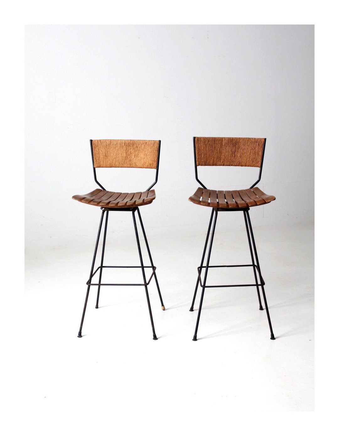 Mid-century Arthur Umanoff Style Stools Pair - Etsy