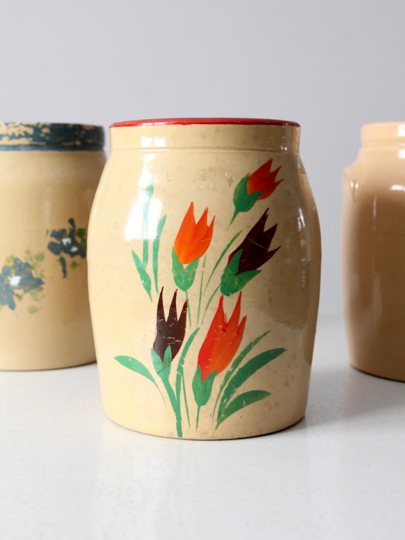 Vintage Cookie Jar Collection Set/3 Hand-painted Ceramic - Etsy