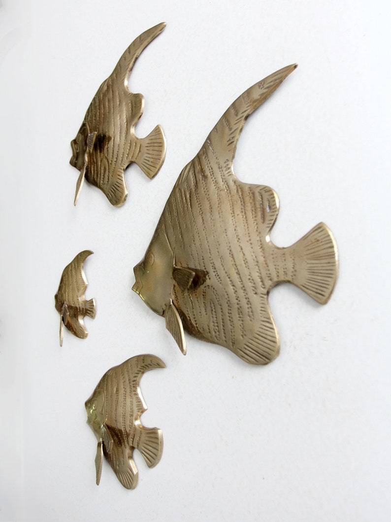 Mid-century Brass Fish Wall Art Set of 4 - Etsy