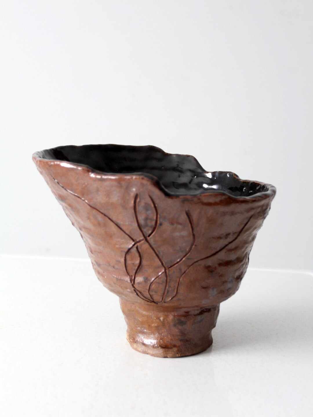 Vintage Large Abstract Art Pottery Bowl - Etsy