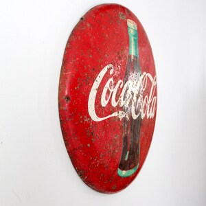 Vintage 1950s Coca-cola Red Button Sign - Etsy
