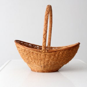 Vintage Wicker Basket - Etsy