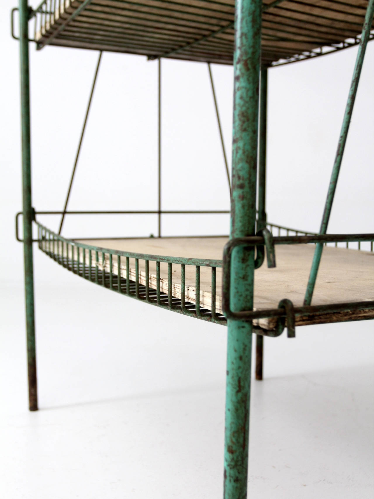 Industrial Wire Rack Vintage Green Metal Shelf - Etsy UK