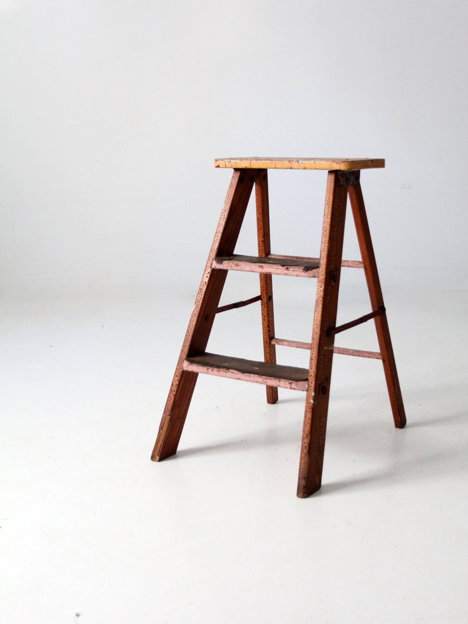 Vintage Step Ladder Rustic Wooden Stepstool - Etsy