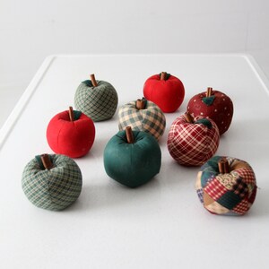 Vintage Hand-made Fabric Apple Ornaments Set of 9 - Etsy
