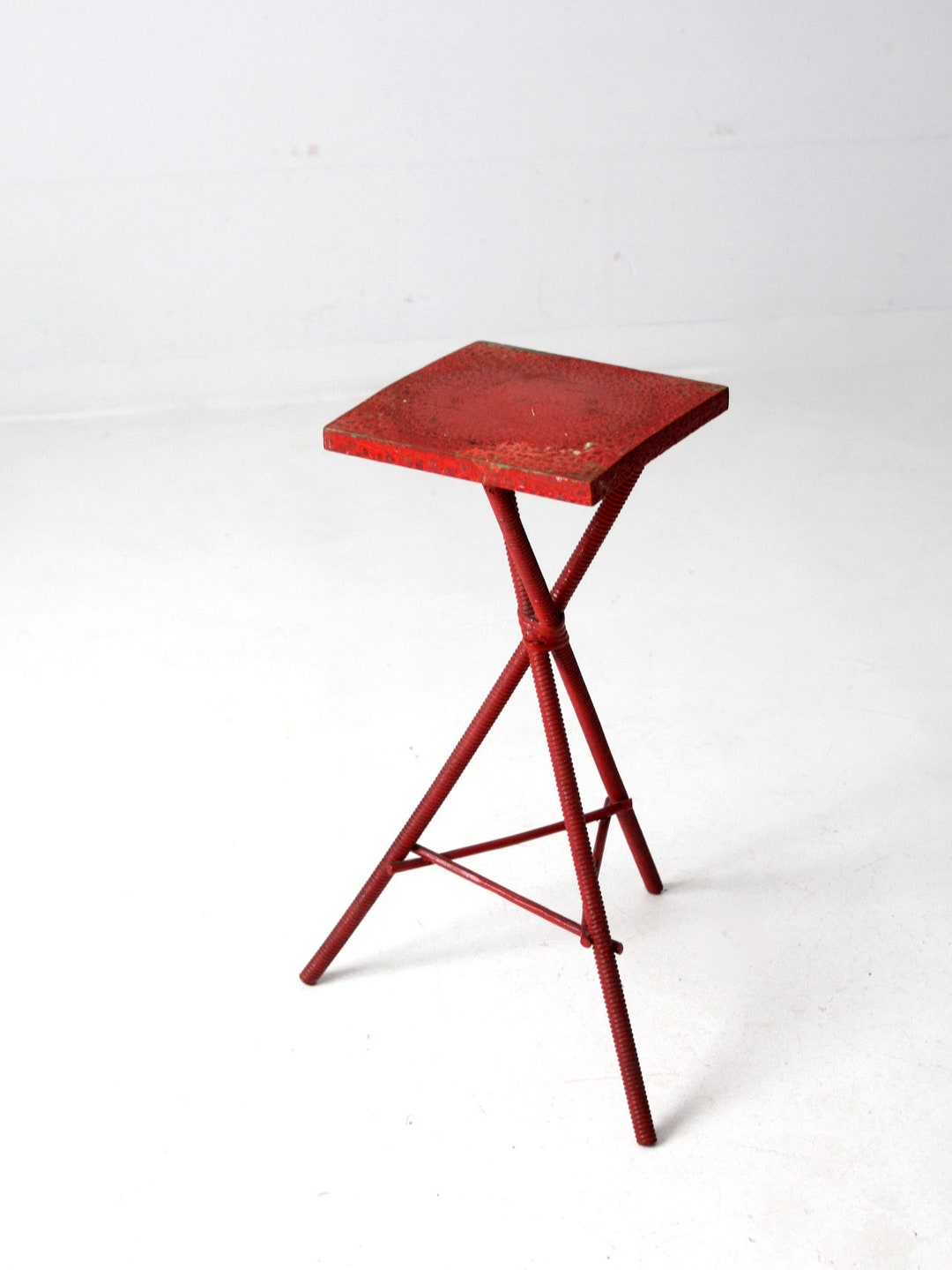 Antique Red Folk Art Table - Etsy