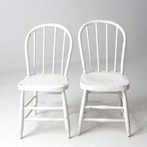 Antique White Spindle Back Chair Pair - Etsy