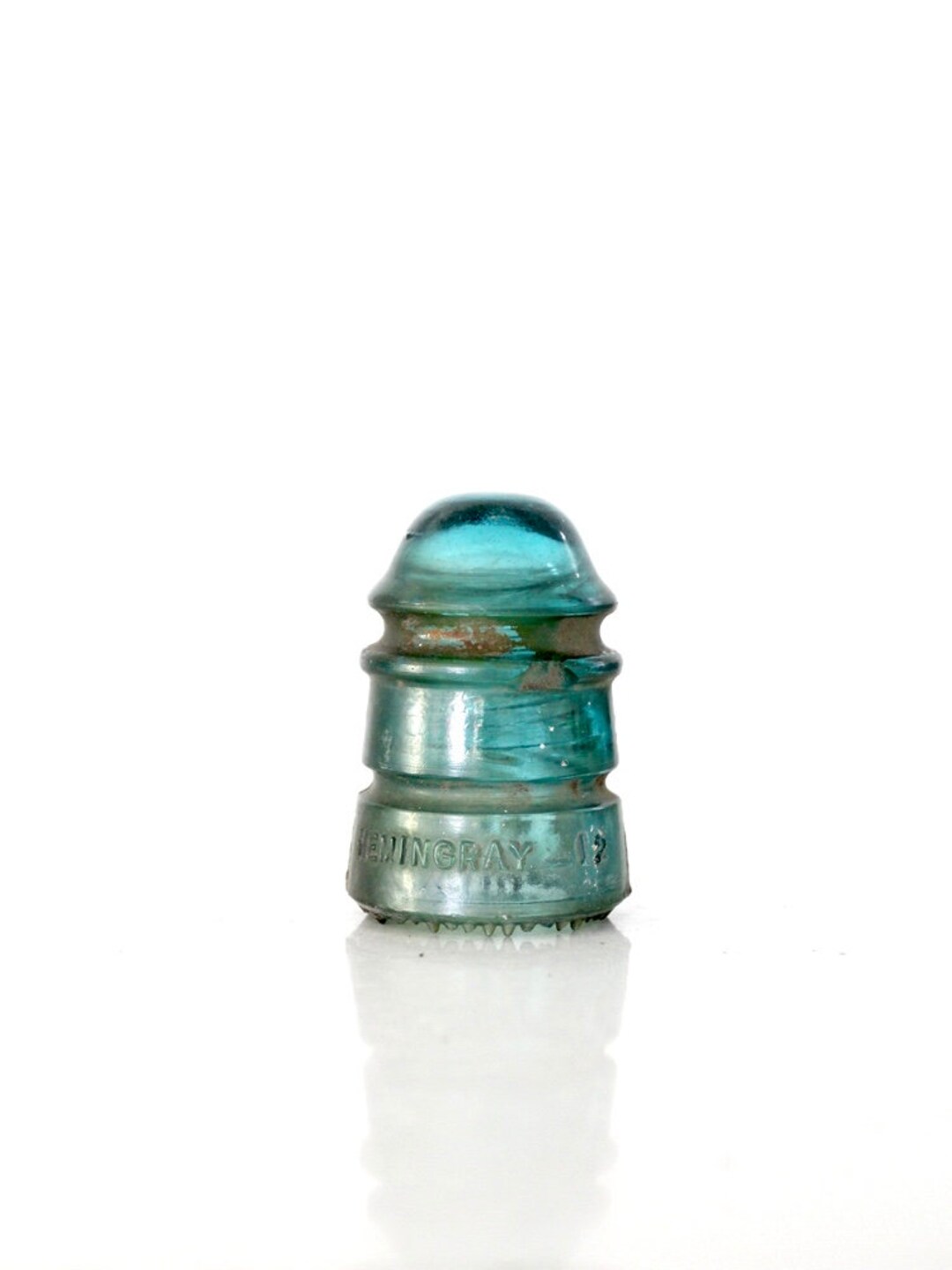 Vintage Hemingray No. 12 Aqua Glass Insulator: 1940s Telephone Exchange ...