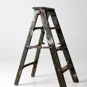 Vintage Painted Wood Ladder, 3 Ft Ladder - Etsy