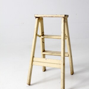 Vintage Painted Wooden Step Ladder - Etsy