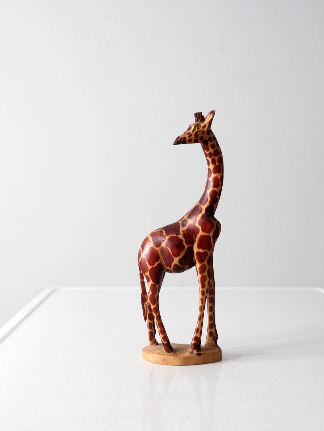 Vintage Wood Carved Giraffe - Etsy
