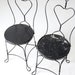 Pair Vintage Ice Cream Parlor Chairs, Black Iron Cafe Bistro Chairs - Etsy