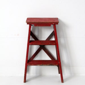 Vintage Painted Wood Step Ladder - Etsy
