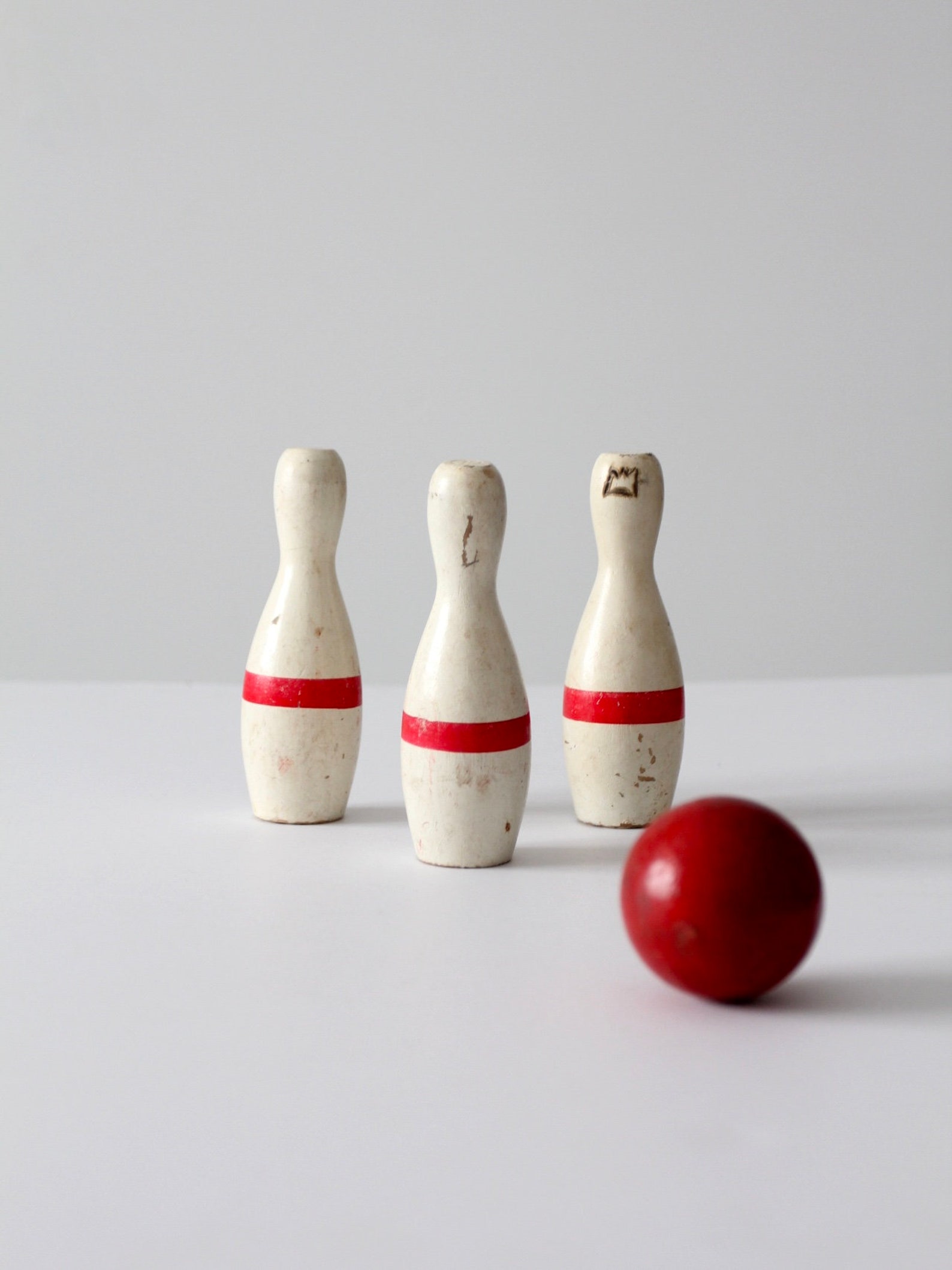 Vintage Bowling Game 3 Pin Table Top Bowling - Etsy