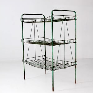 Vintage Industrial Green Wire Metal Shelf Rack - Etsy