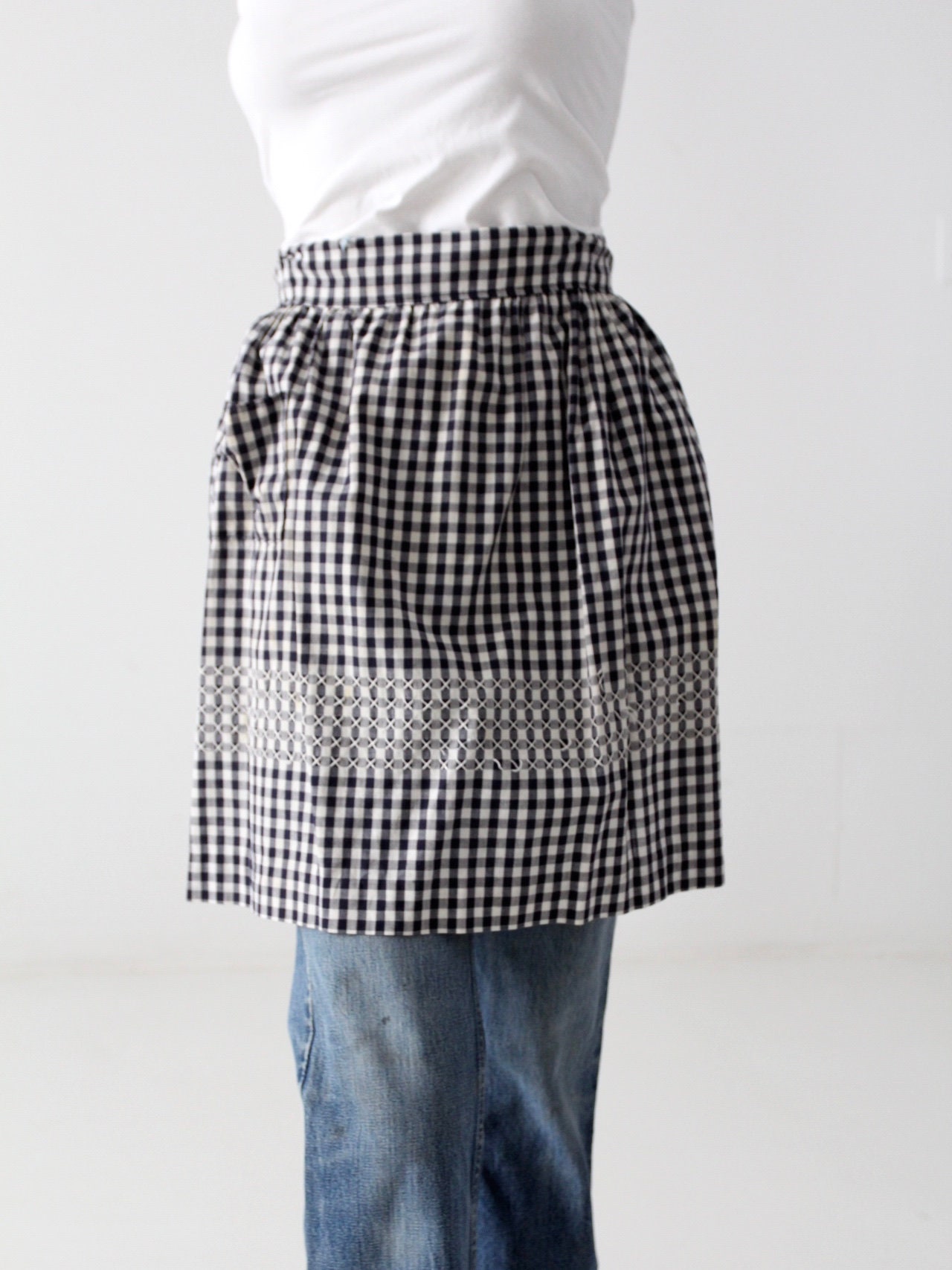 Vintage Gingham Apron Half Apron Hostess Apron - Etsy