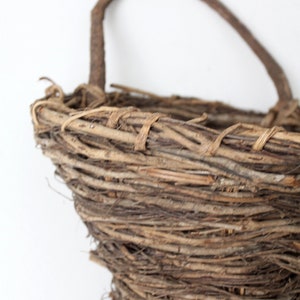 Vintage Rustic Wicker Wall Basket - Etsy