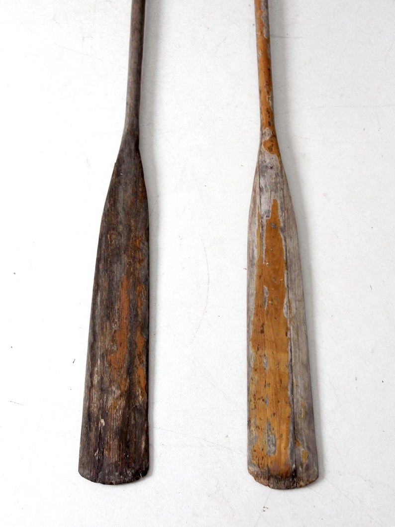 Vintage Wooden Oars Pair - Etsy
