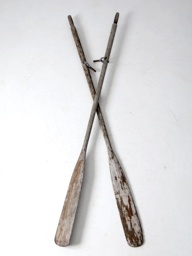 Antique Distressed Wooden Oars Pair - Etsy