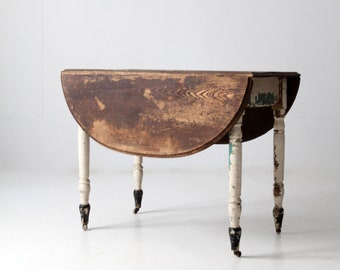 Vintage Wood Drop Leaf Table Vintage Cottage Table Vintage Farm Table ...