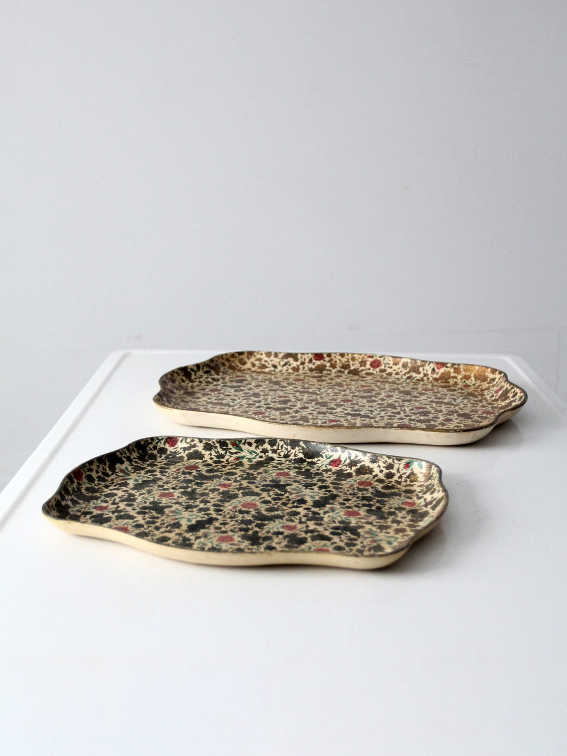 Vintage Japanese Paper Mache Tray Pair - Etsy UK