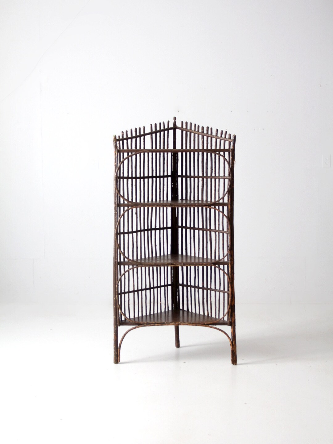 Antique Rustic Twig Corner Shelf - Etsy