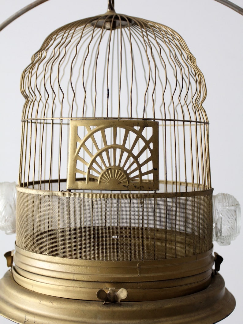 Antique Crown Bird Cage With Stand - Etsy