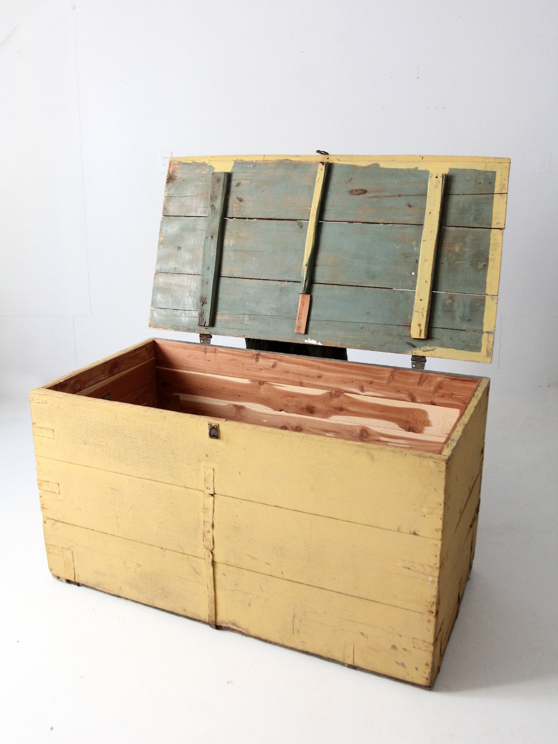 Antique Flat Top Trunk or Blanket Chest | Etsy