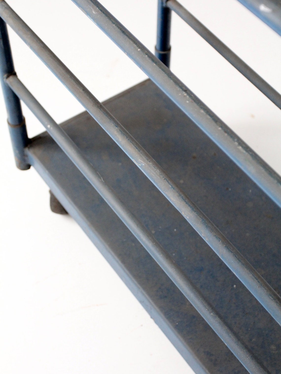 Vintage Industrial Cart Blue Metal Rolling Rack - Etsy