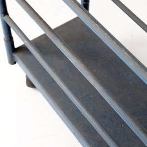 Vintage Industrial Blue Metal Cart - Etsy