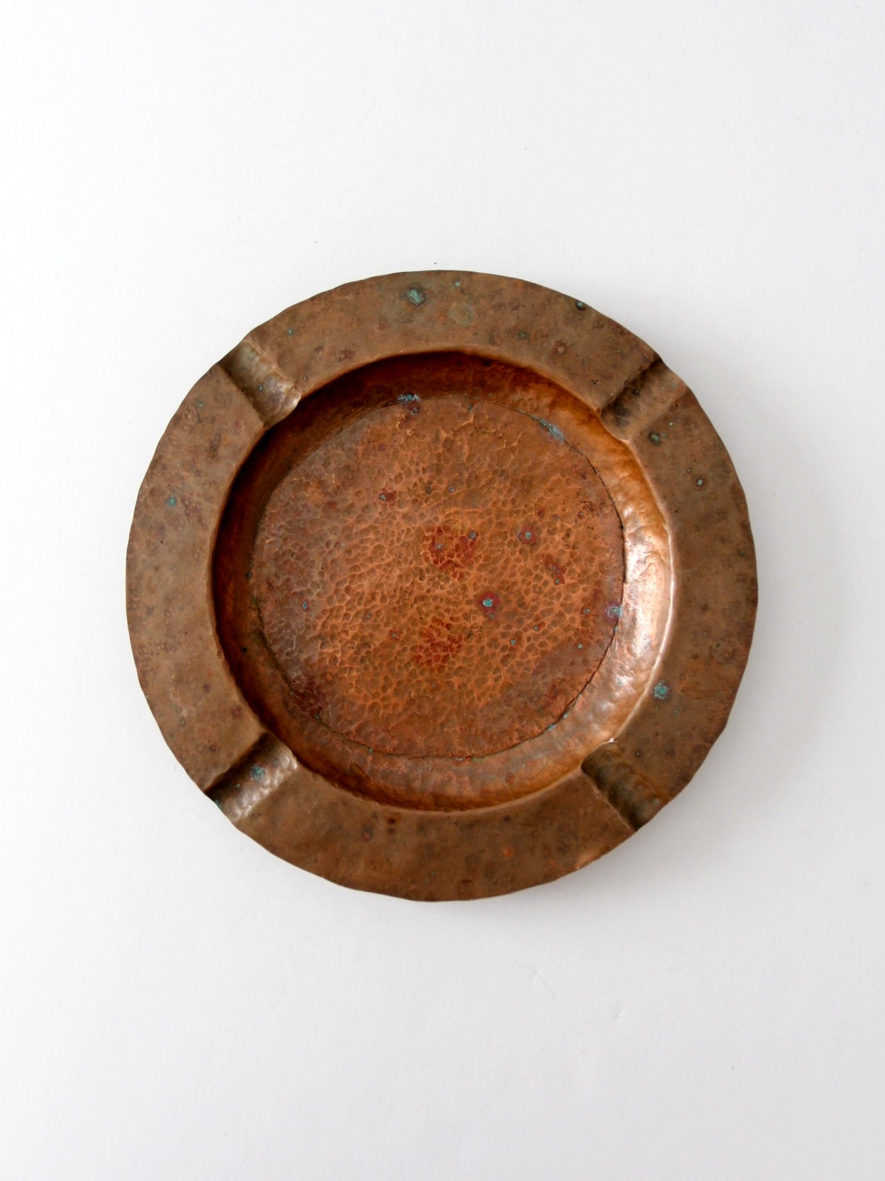 Vintage Solid Copper MCM Era Cigar Ashtray With Geometric Design ...