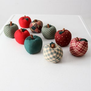 Vintage Hand-made Fabric Apple Ornaments Set of 9 - Etsy